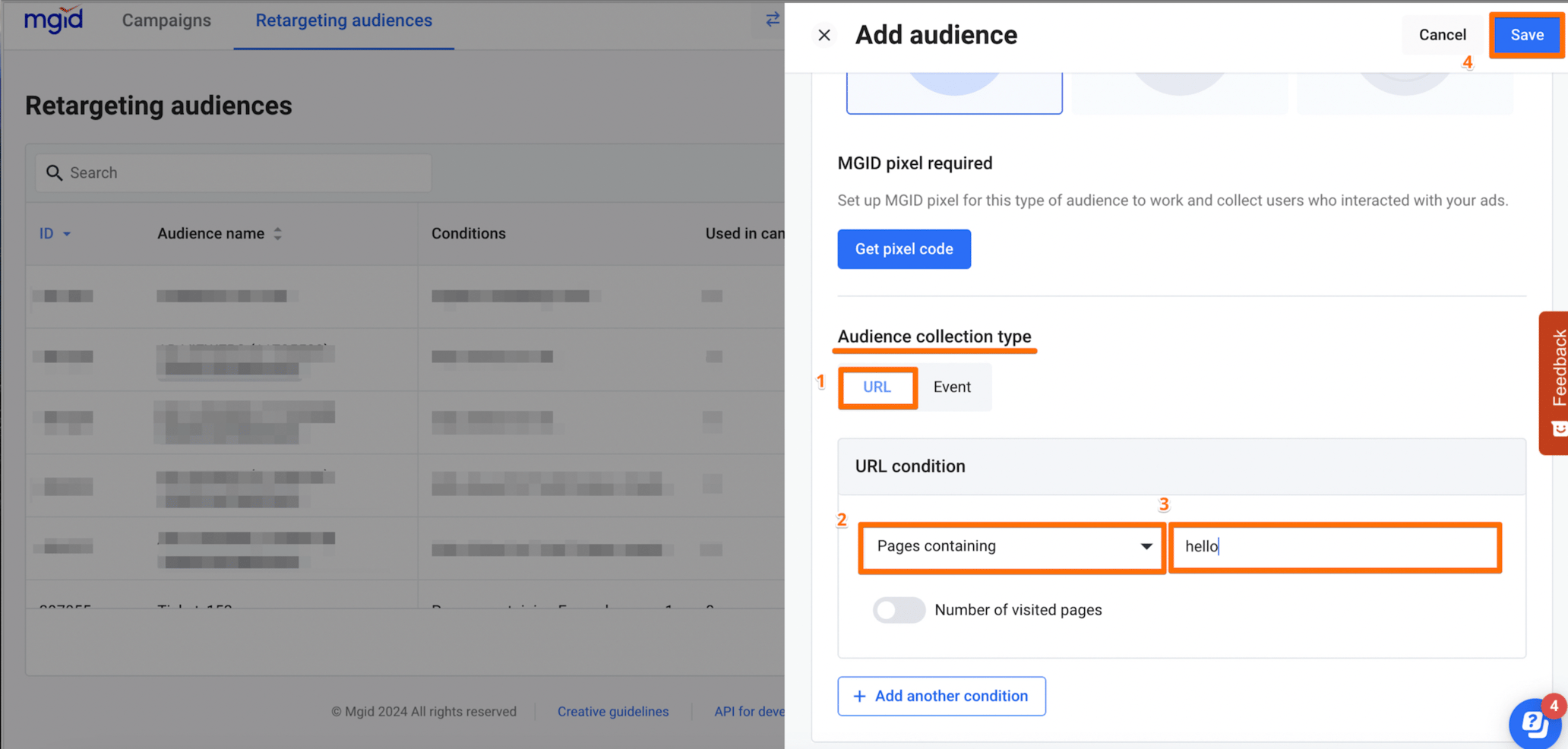 Audience and Retargeting in MGID Ads
